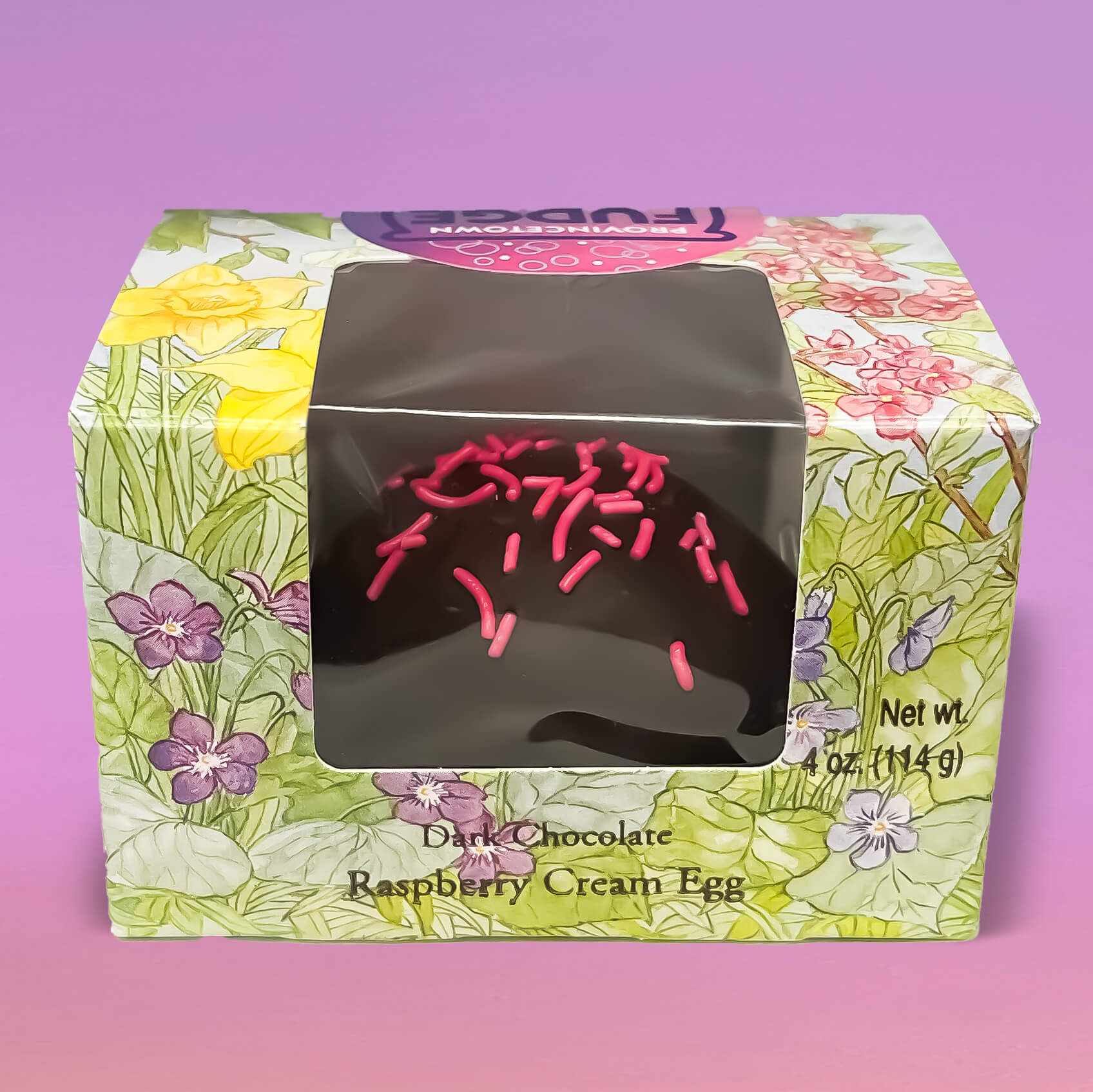 Dark Chocolate Raspberry Cream Egg: 4 oz – Provincetown Fudge Factory